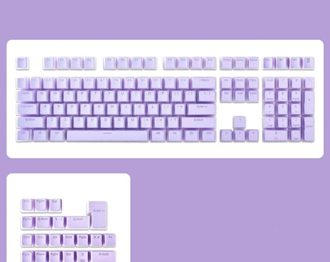 Pastel Purple Pudding Keycaps for Mechanical Keyboards - 129 Keys ...
