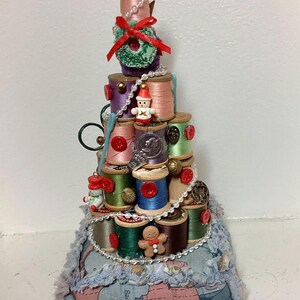 Vintage Christmas Tree Sewing Spools - Etsy