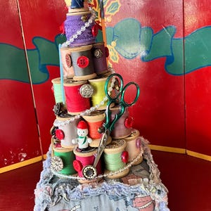 Vintage Christmas Tree Sewing Spools - Etsy