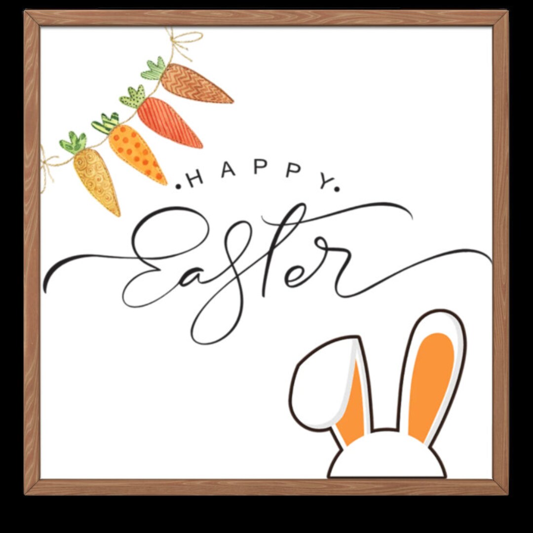 Easter Carrot Sign | Easter Banner | Bunny | Happy Easter | Orange ...