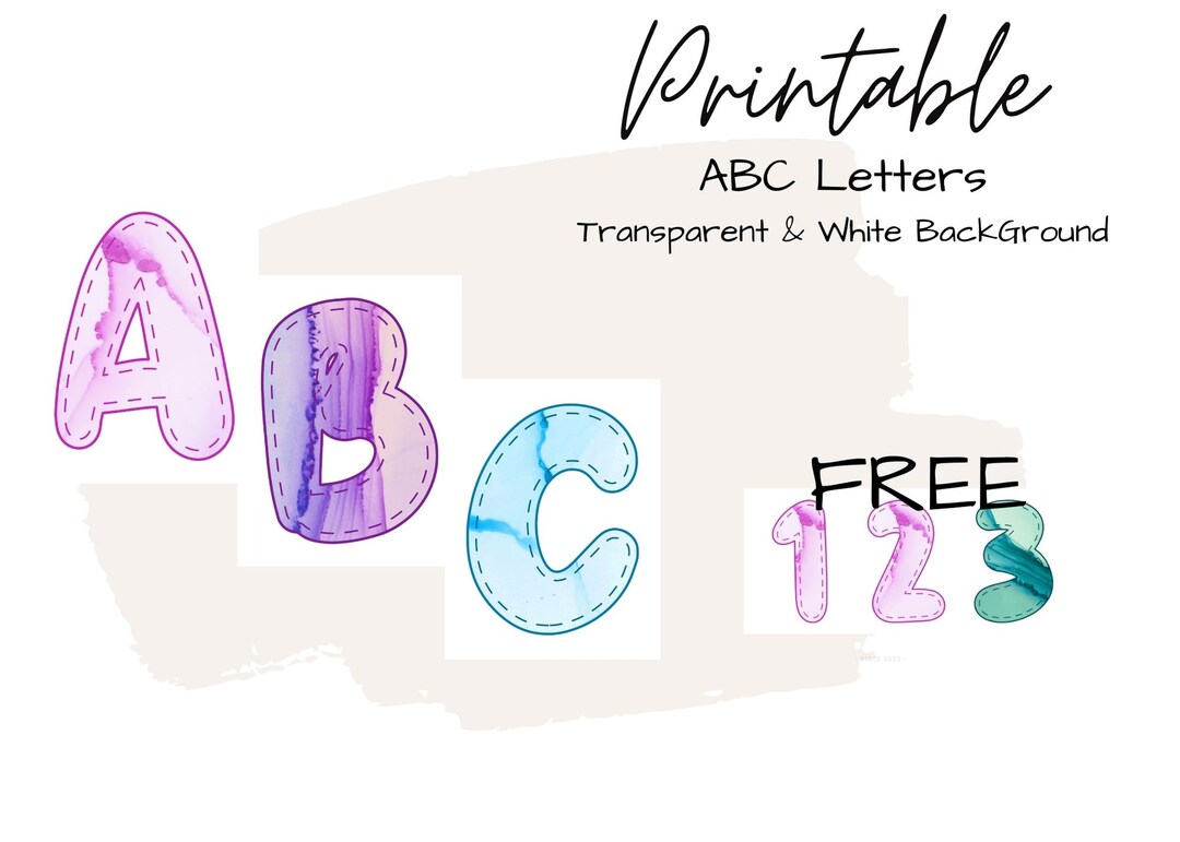 ABC Letters, Transparent ABC, Alphabet Pattern, Cute Letter Set, Floral ...