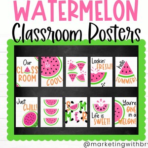 BULLETIN BOARD KITS Summer Watermelon Posters Classroom - Etsy