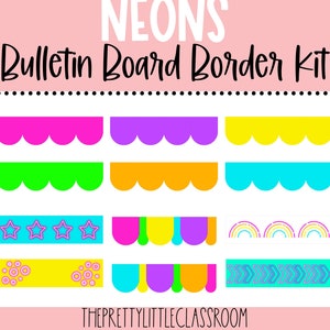 BULLETIN BOARD BORDERS Neons Collection Classroom Bulletin - Etsy