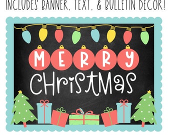 BULLETIN BOARD KIT- Merry Christmas | Christmas Holiday | Classroom ...