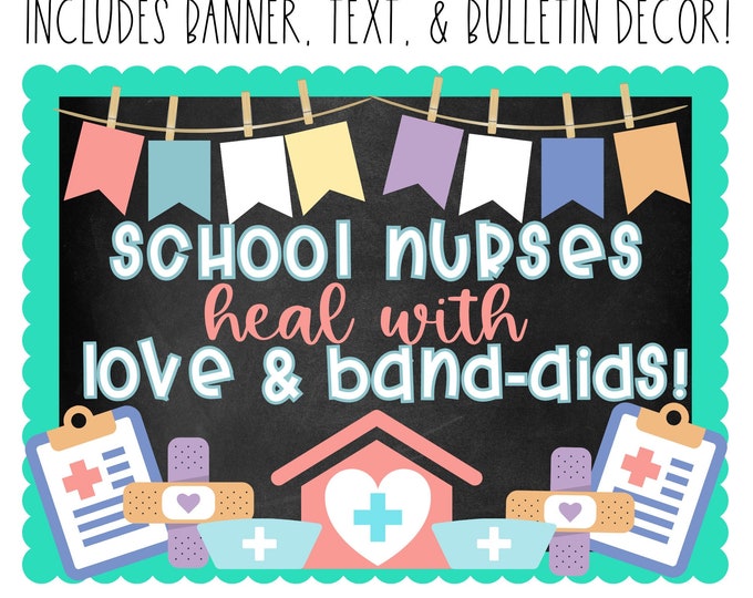 Valentine's February Health Bulletin Board, Door Decor Kit Display ...