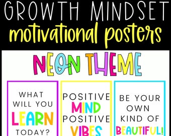 CLASSROOM DECOR Growth Mindset Motivational Posters | Etsy