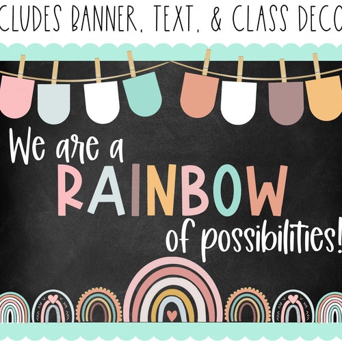 Rainbow Back to School Bulletin Board or Classroom Door Decor - Etsy