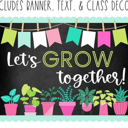 BULLETIN BOARD KIT Let's Grow Together Back to School - Etsy