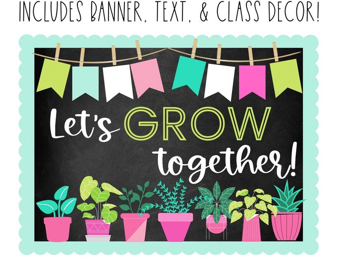 BULLETIN BOARD KIT Let's Grow Together Back to School - Etsy