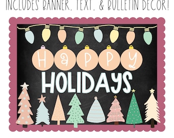 BULLETIN BOARD KIT Happy Holidays Christmas Holiday Classroom Décor ...