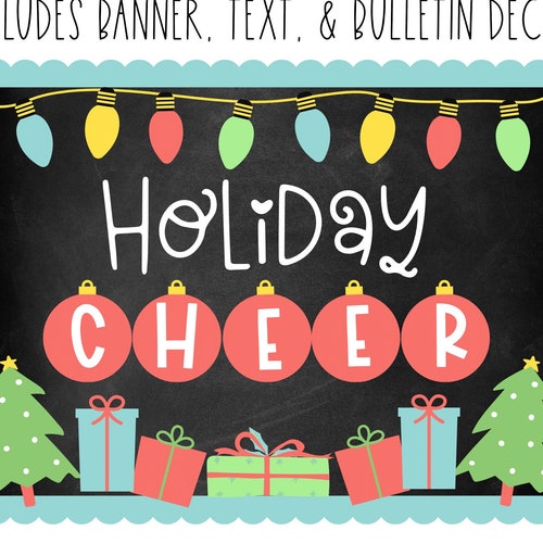 BULLETIN BOARD KIT Happy Holidays Christmas Holiday - Etsy