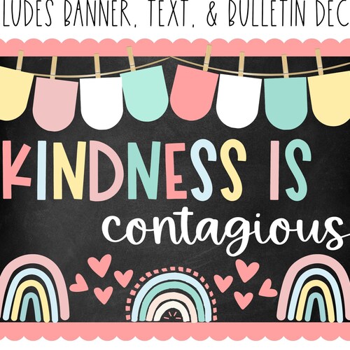 BULLETIN BOARD KIT Kindness is Contagious Positive - Etsy