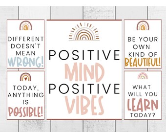 Boho Rainbow Growth Mindset Posters - Etsy