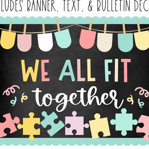 BULLETIN BOARD KIT We All Fit Together Puzzle Pieces - Etsy