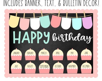 BULLETIN BOARD KIT Happy Birthday Display Positive - Etsy
