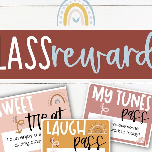 CLASSROOM MANAGEMENT Classroom Reward Coupons BOHO Rainbow - Etsy