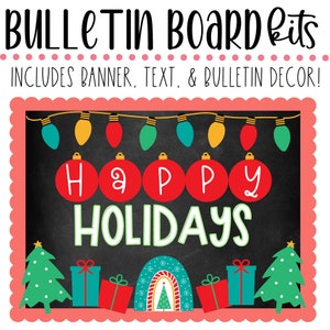 BULLETIN BOARD KIT- Happy Holidays | Christmas Holiday | Classroom ...