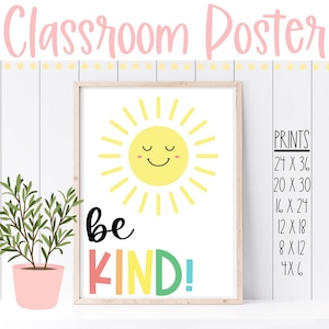 Classroom Poster | Be Kind | Positive Affirmations | Class Décor ...
