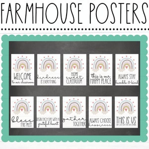 BULLETIN BOARD KITS - Farmhouse Quote Posters | Classroom Décor ...