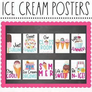 BULLETIN BOARD KITS - Ice Cream Summer Posters | Classroom Décor | Ice ...