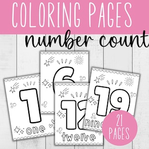 Coloring Pages Kit - Number Count | 21 Printable Numbers Coloring Pages ...
