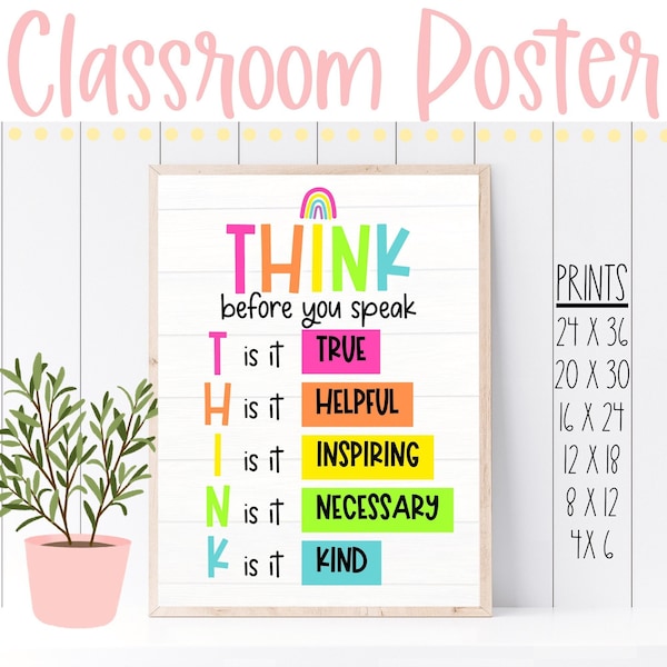 Classroom Think Poster - Etsy