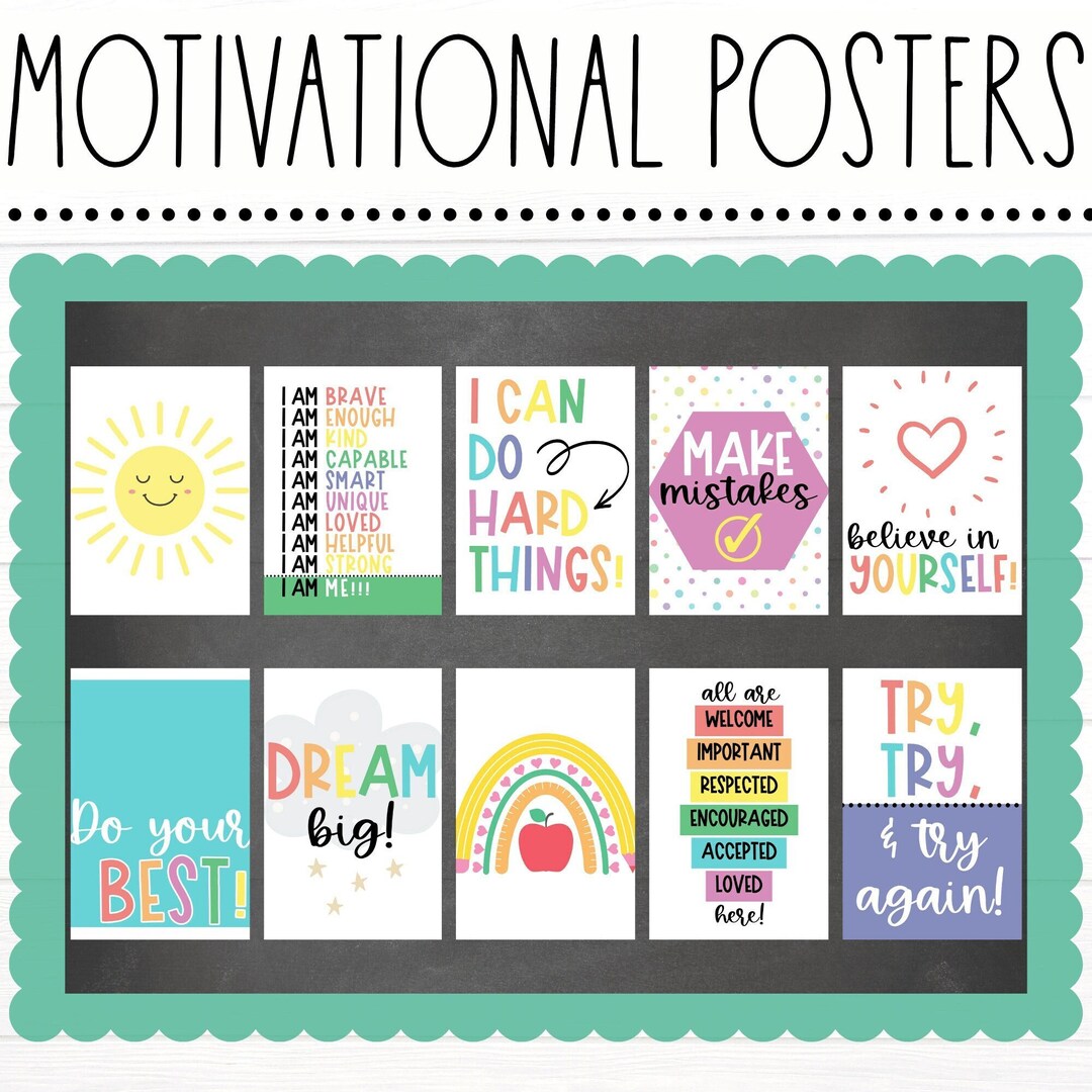 BULLETIN BOARD KITS - Motivational Back to School Classroom Posters ...