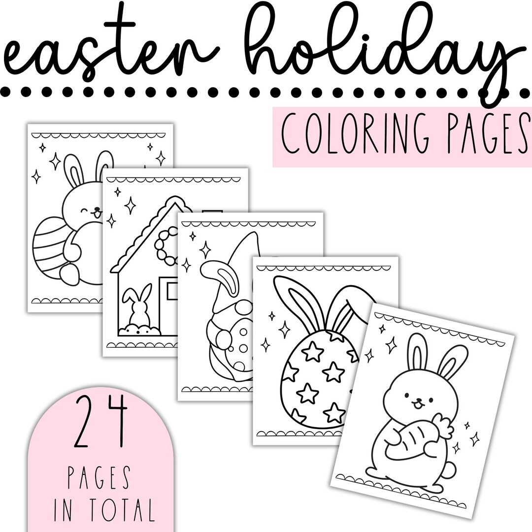 Coloring Pages Kit - Easter Fun | Printable Easter Holiday Coloring ...