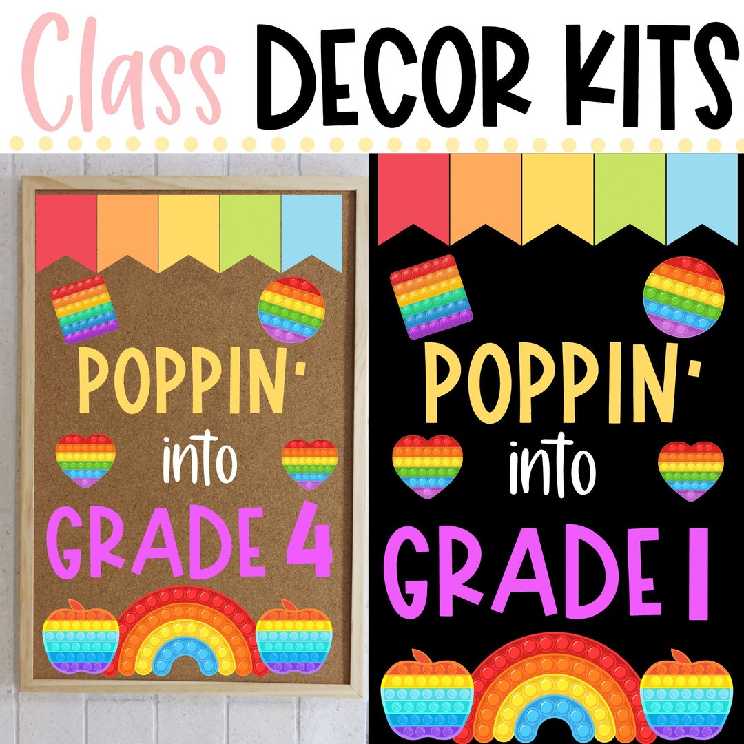 CLASS DECOR KIT Poppin Into Grade ___ Back to School - Etsy
