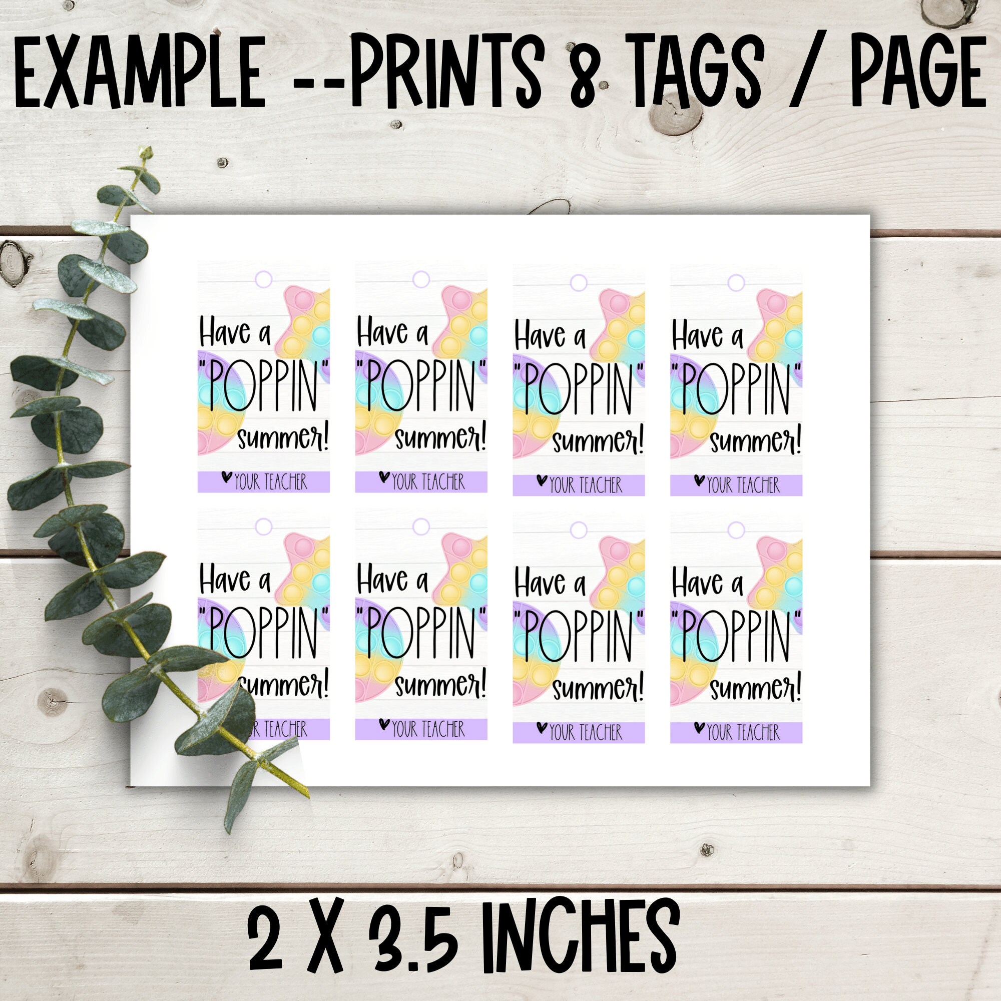 STUDENT GIFT TAGS - Have a Poppin Summer| End of Year Gift | Printable ...