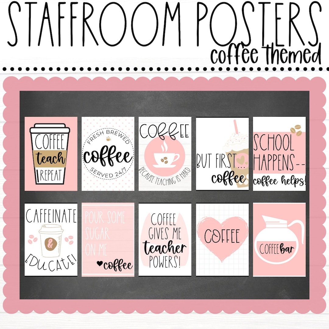 BULLETIN BOARD KITS - Coffee Inspired Staffroom Posters | Teachers ...