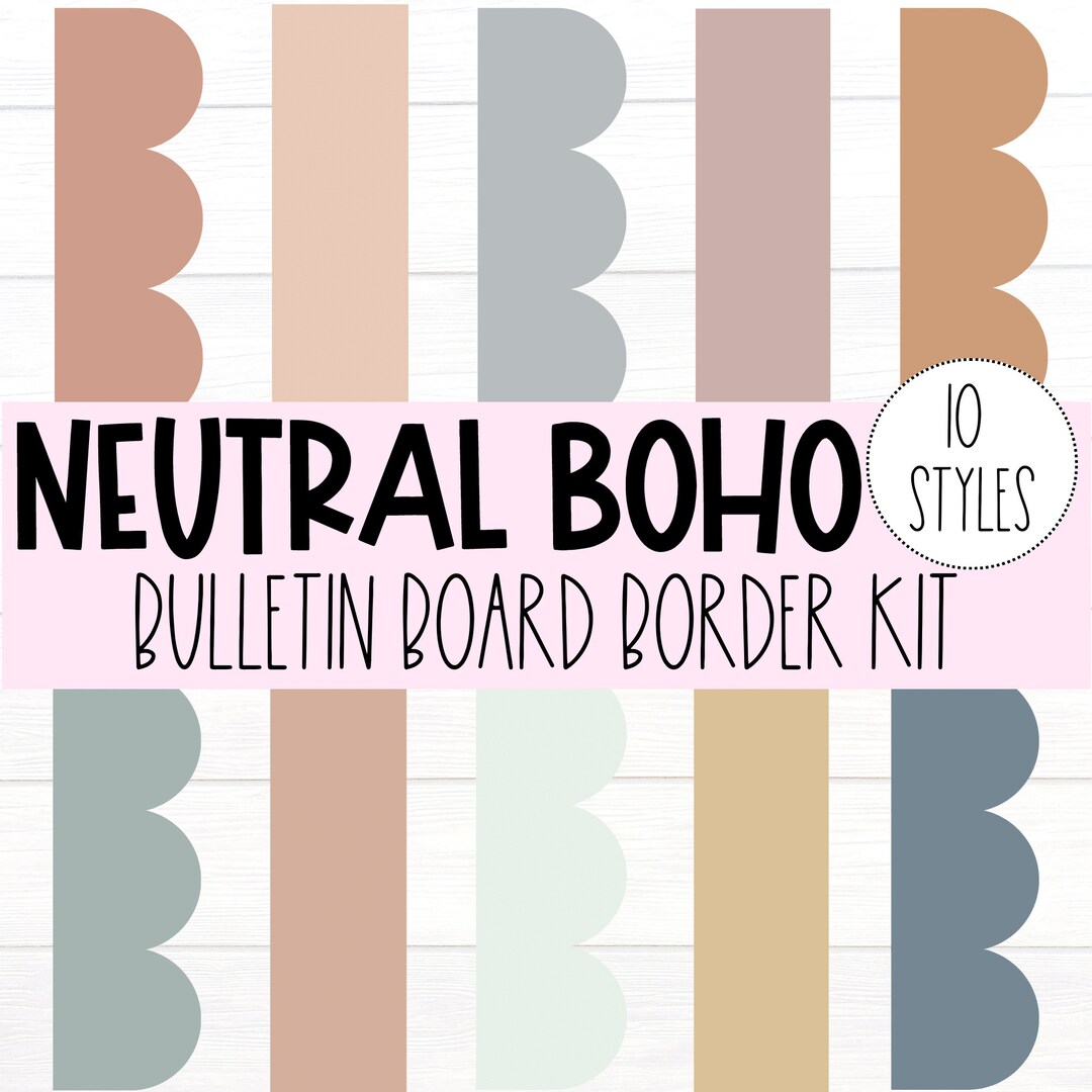 BULLETIN BOARD BORDERS - Neutral Boho Collection | Class Bulletin Décor ...