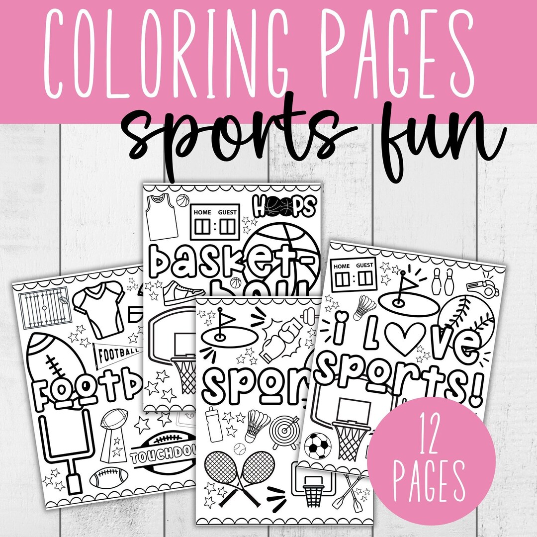 Coloring Pages Kit - Sports Fun | 12 Printable Sports Coloring Pages ...