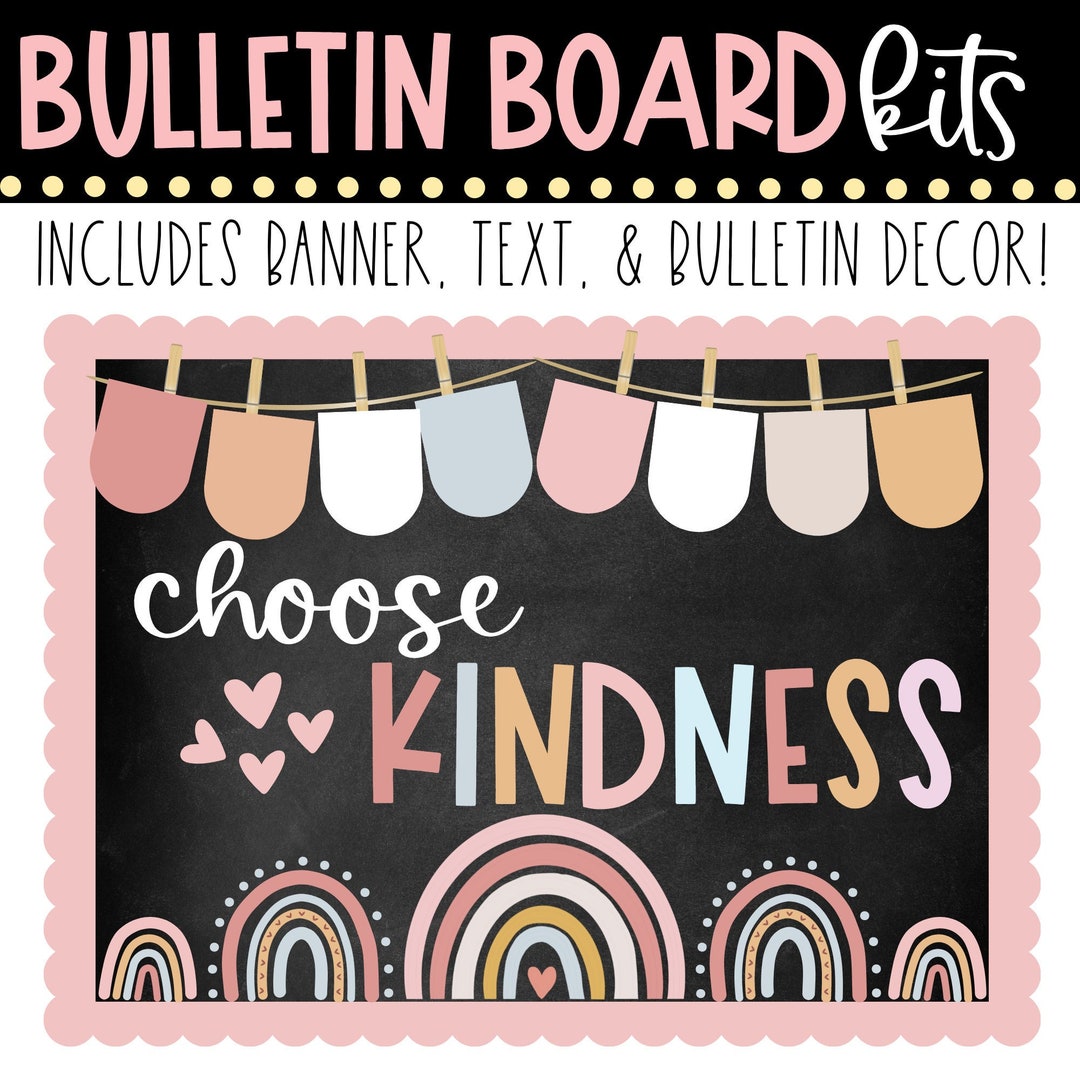 BULLETIN BOARD KIT Choose Kindness Boho Positive Classroom Community ...