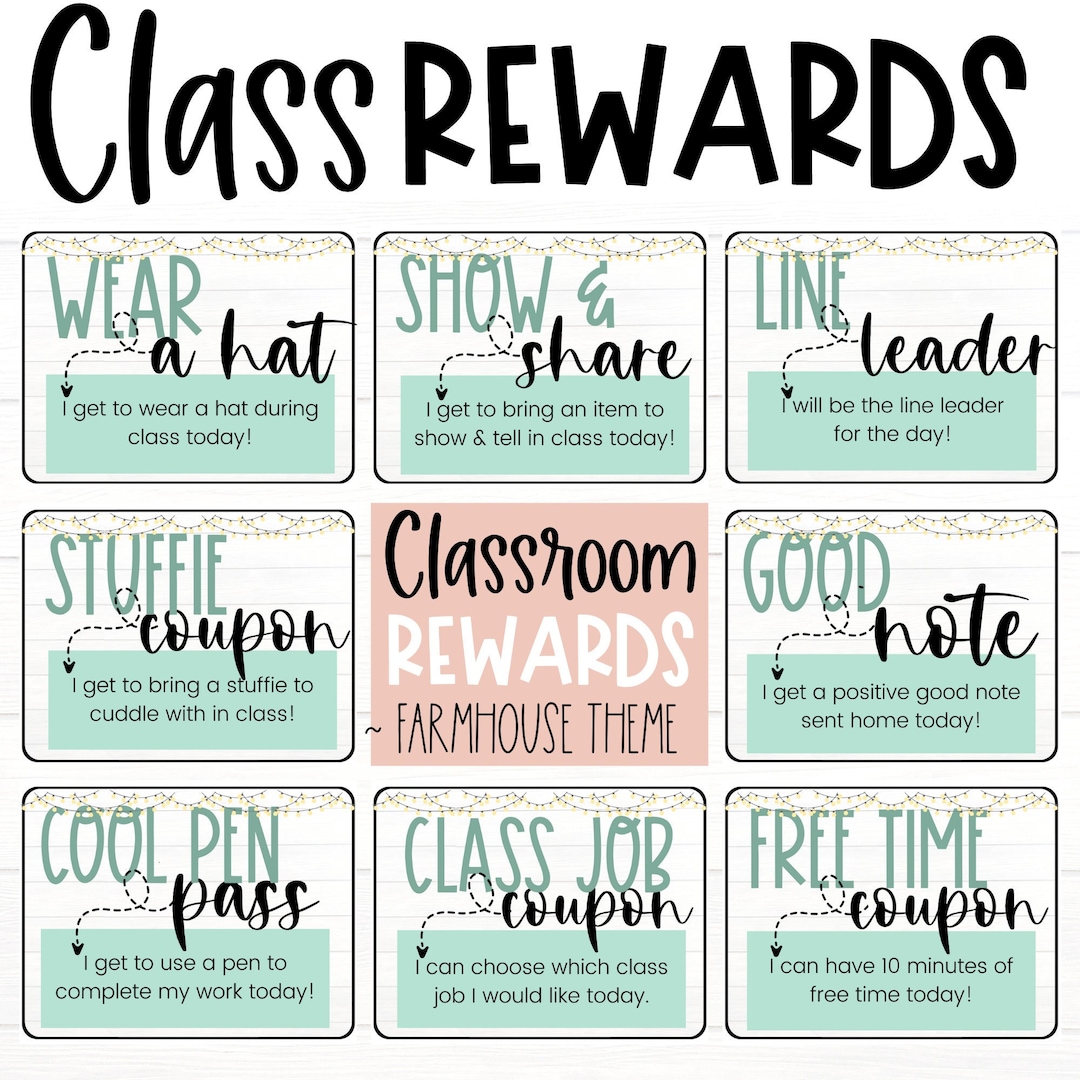 CLASSROOM MANAGEMENT | Classroom Reward Coupons | Farmhouse Lights ...