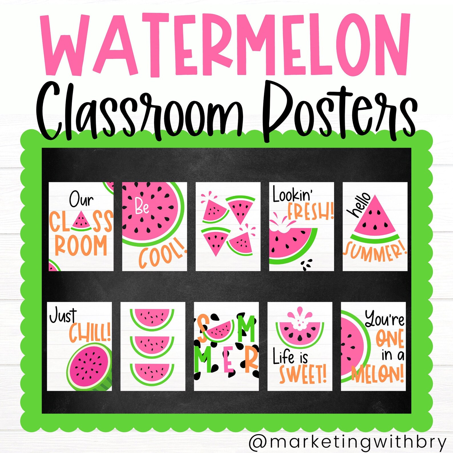 BULLETIN BOARD KITS Summer Watermelon Posters Classroom - Etsy
