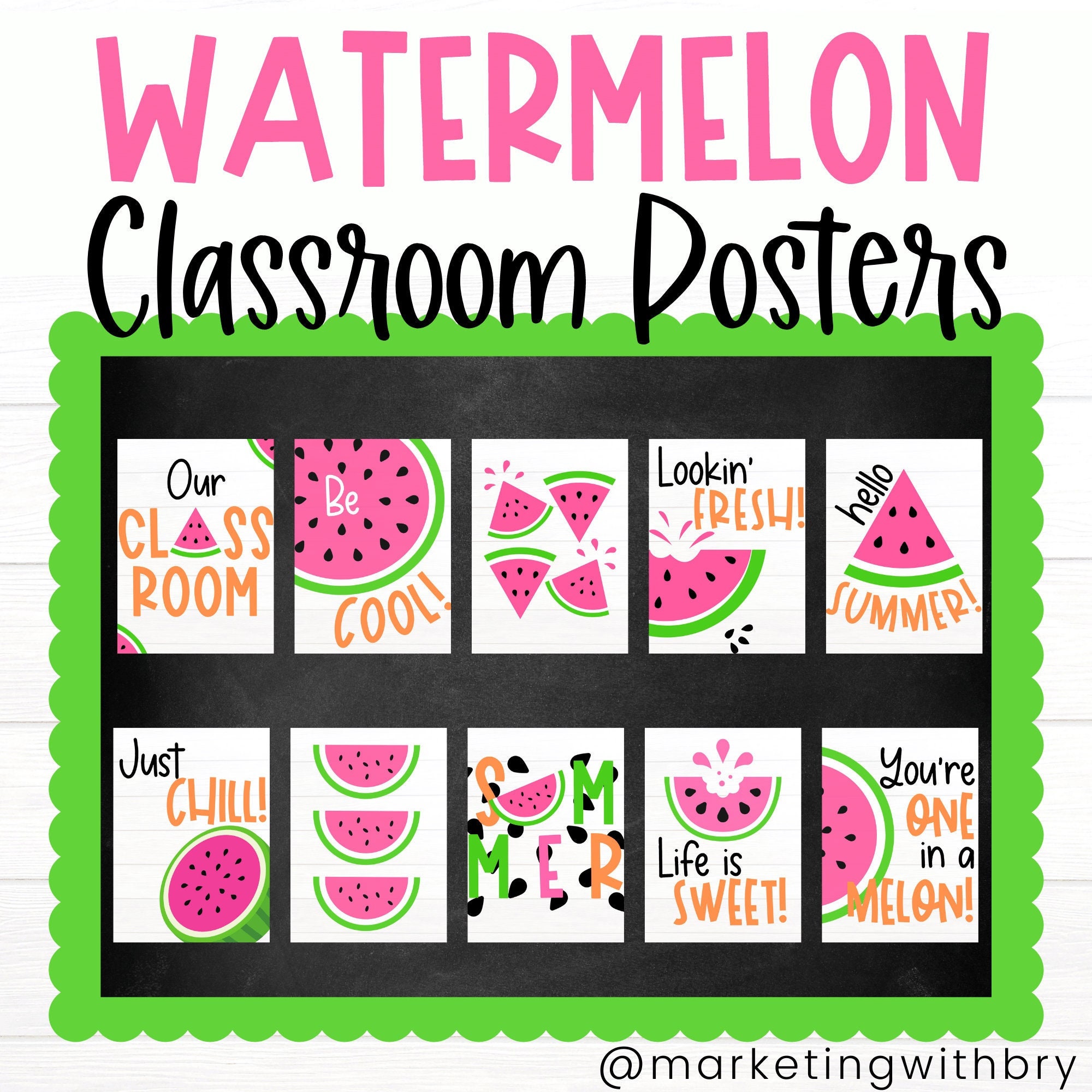BULLETIN BOARD KITS Summer Watermelon Posters Classroom - Etsy