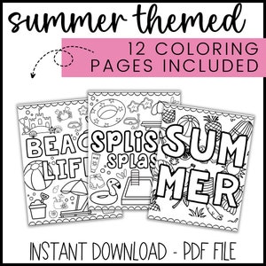 Coloring Pages Kit - Summer Fun | 12 Printable Summer Coloring Pages ...