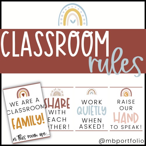 CLASSROOM DECOR Classroom Rules & Expectations BOHO - Etsy