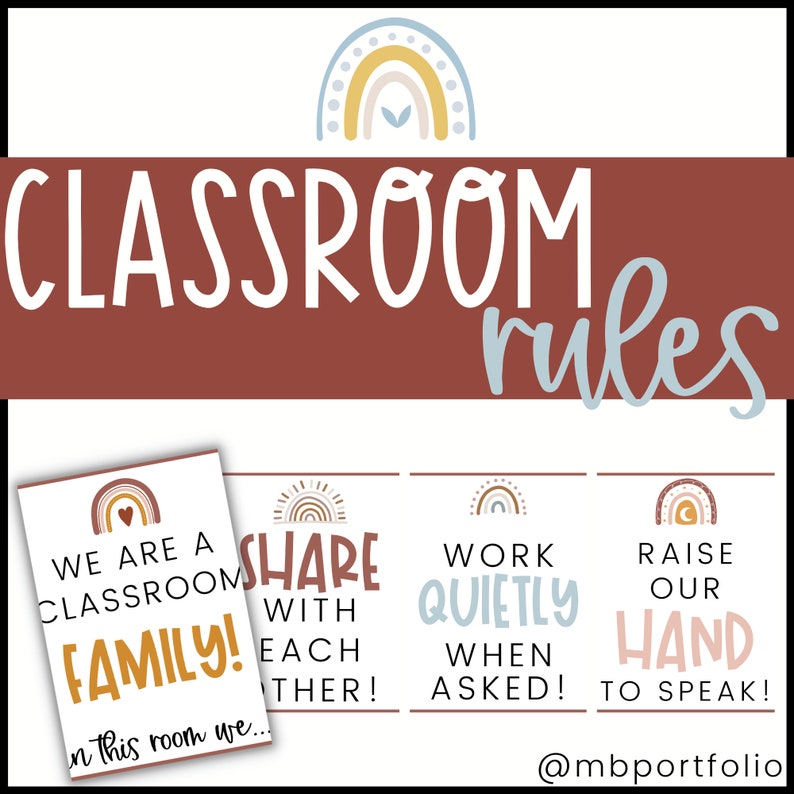 CLASSROOM DECOR Classroom Rules & Expectations BOHO - Etsy