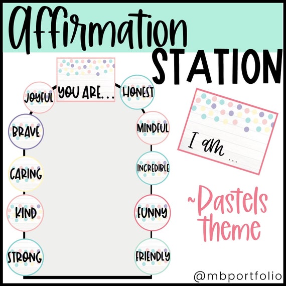 Affirmation Station Pastels THEME Positive Student - Etsy