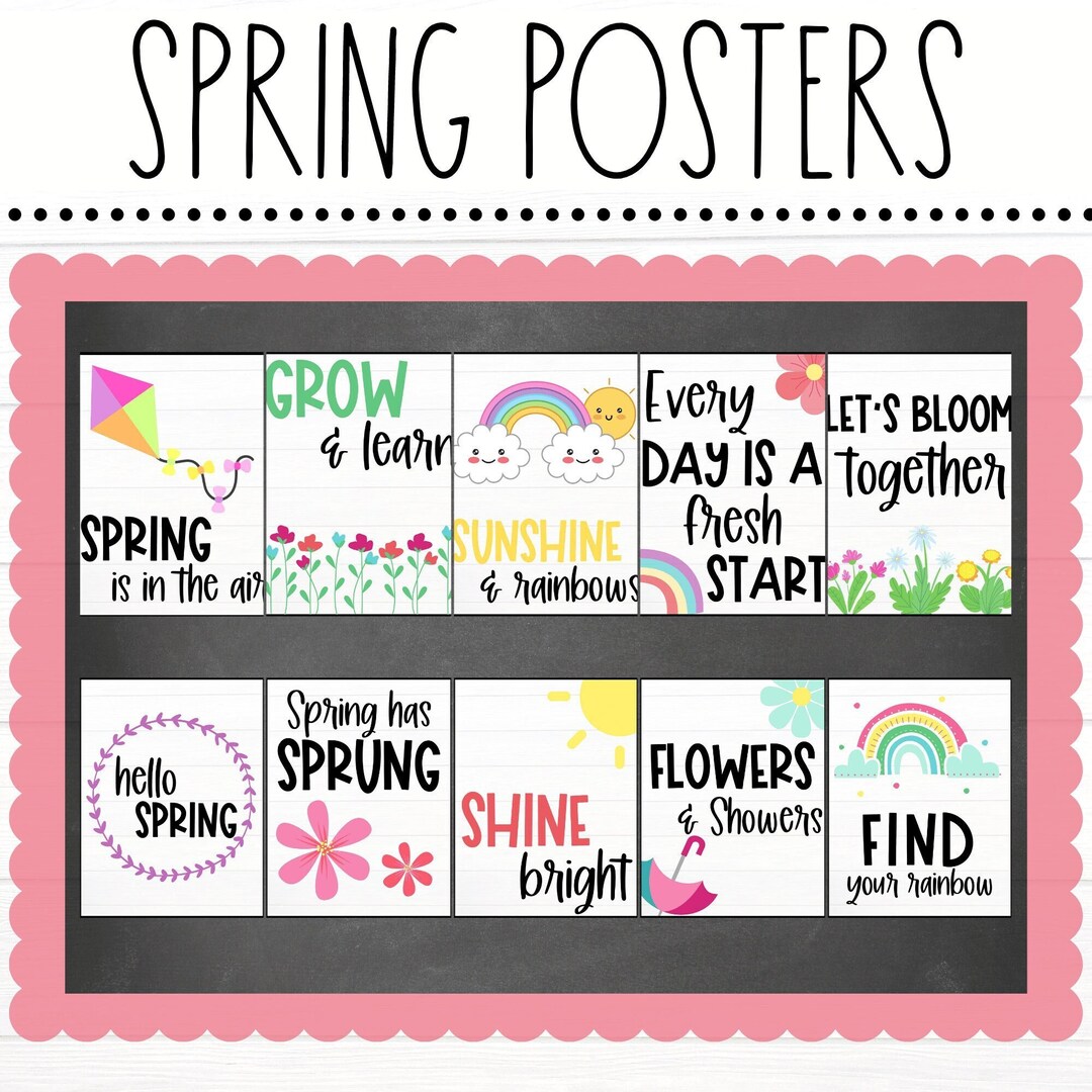 BULLETIN BOARD KITS Spring Classroom Posters Classroom Décor Spring ...