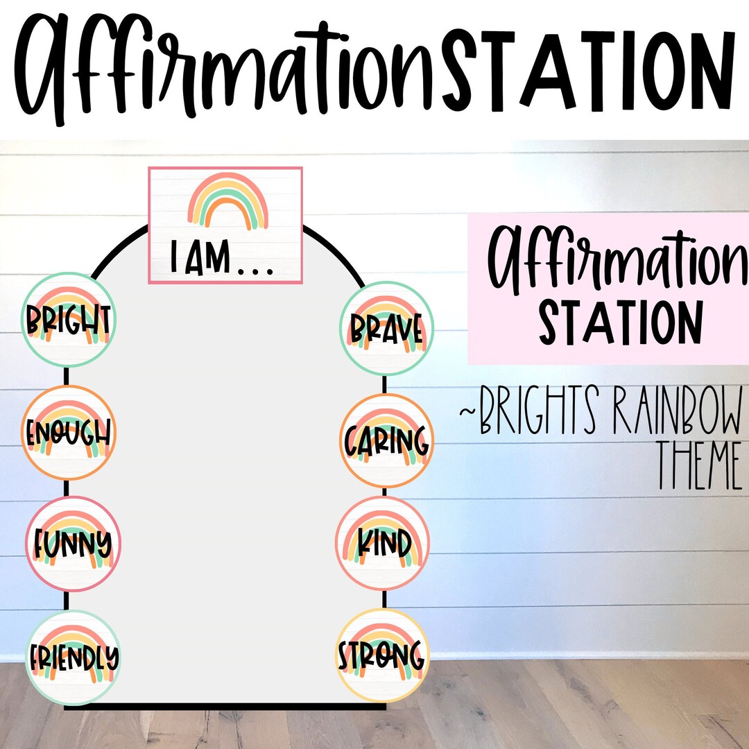 Affirmation Station | Bright Rainbow THEME | Positive Student ...