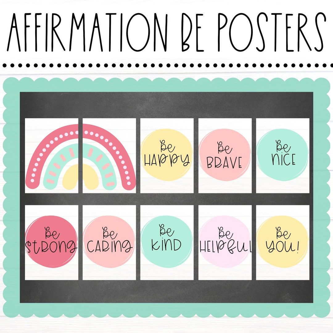 BULLETIN BOARD KITS Bright Affirmation Be Posters Classroom Décor ...