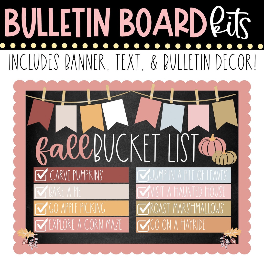 BULLETIN BOARD KIT Fall Bucket List Fall Autumn Season - Etsy