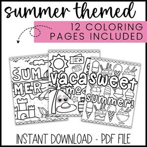 Coloring Pages Kit - Summer Fun | 12 Printable Summer Coloring Pages ...
