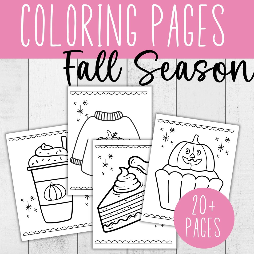 Coloring Pages Kit - Fall Season Fun | Printable Autumn Coloring Pages ...