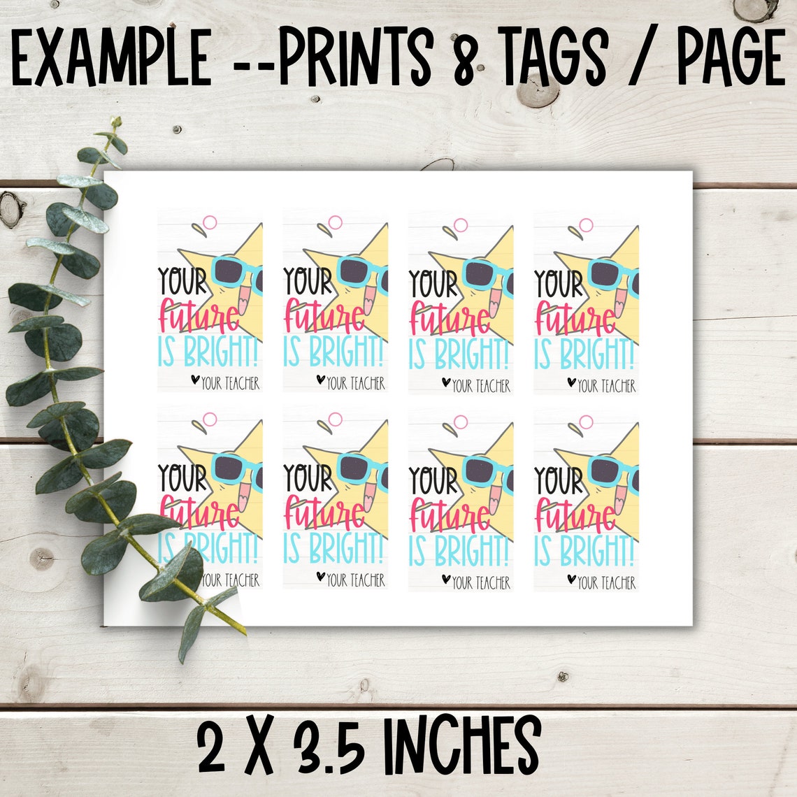 STUDENT GIFT TAGS - Your Future is Bright | End of Year Gift ...