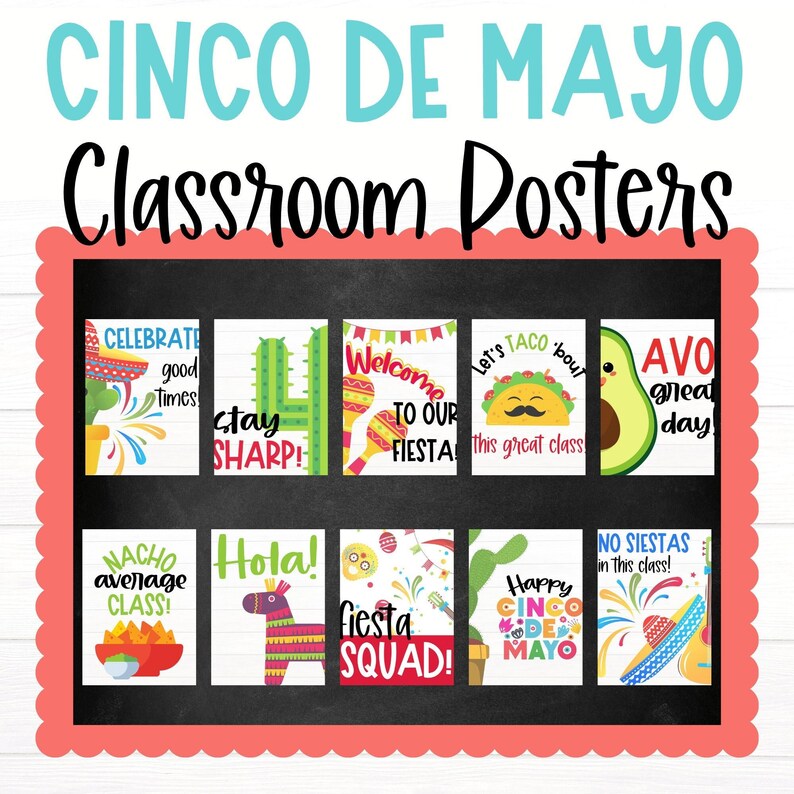 BULLETIN BOARD KITS Cute Cinco De Mayo Posters Classroom - Etsy
