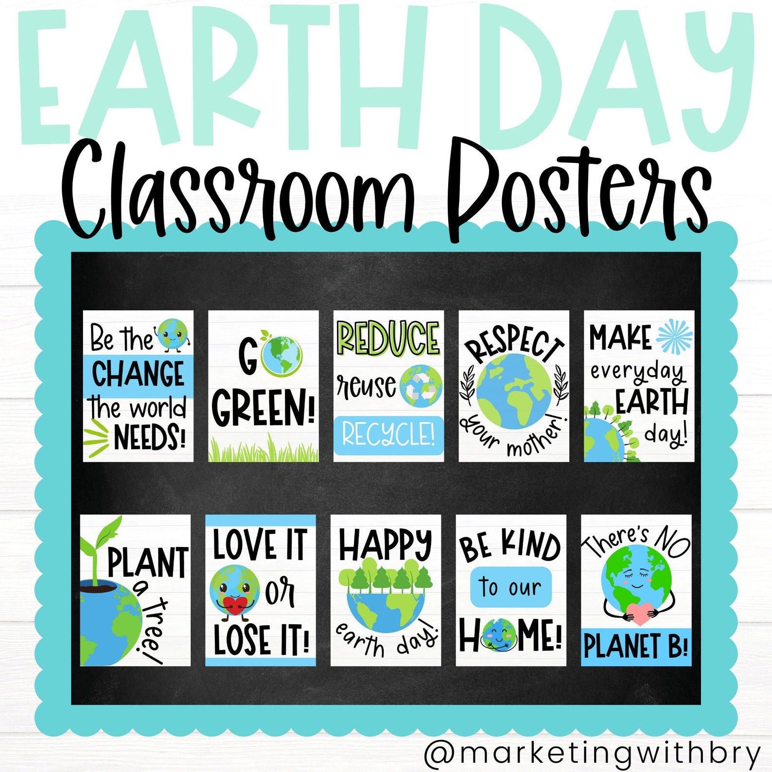 BULLETIN BOARD KITS Cute Earth Day Posters Classroom Décor | Etsy